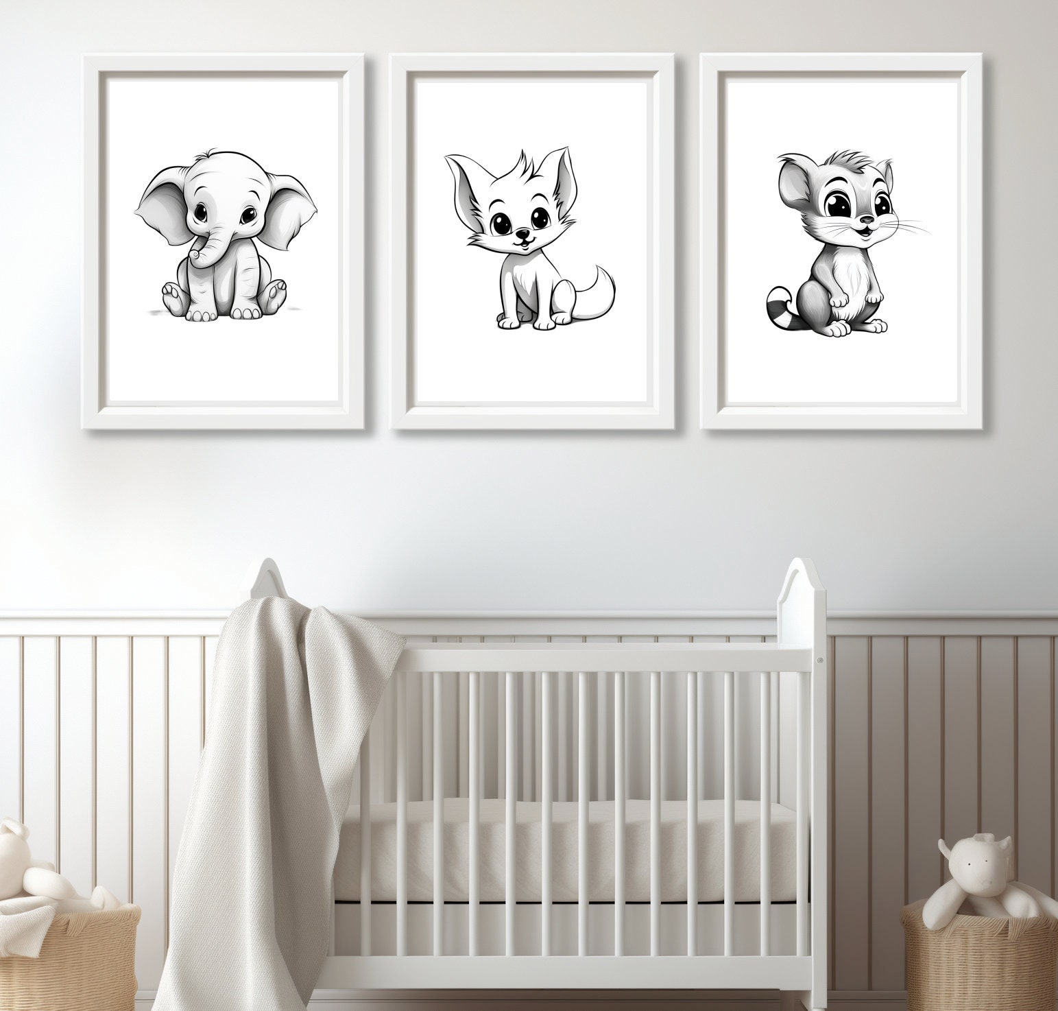 Cute Baby Animal Prints, Nursery Decor, Set of 6, Various Animals ...