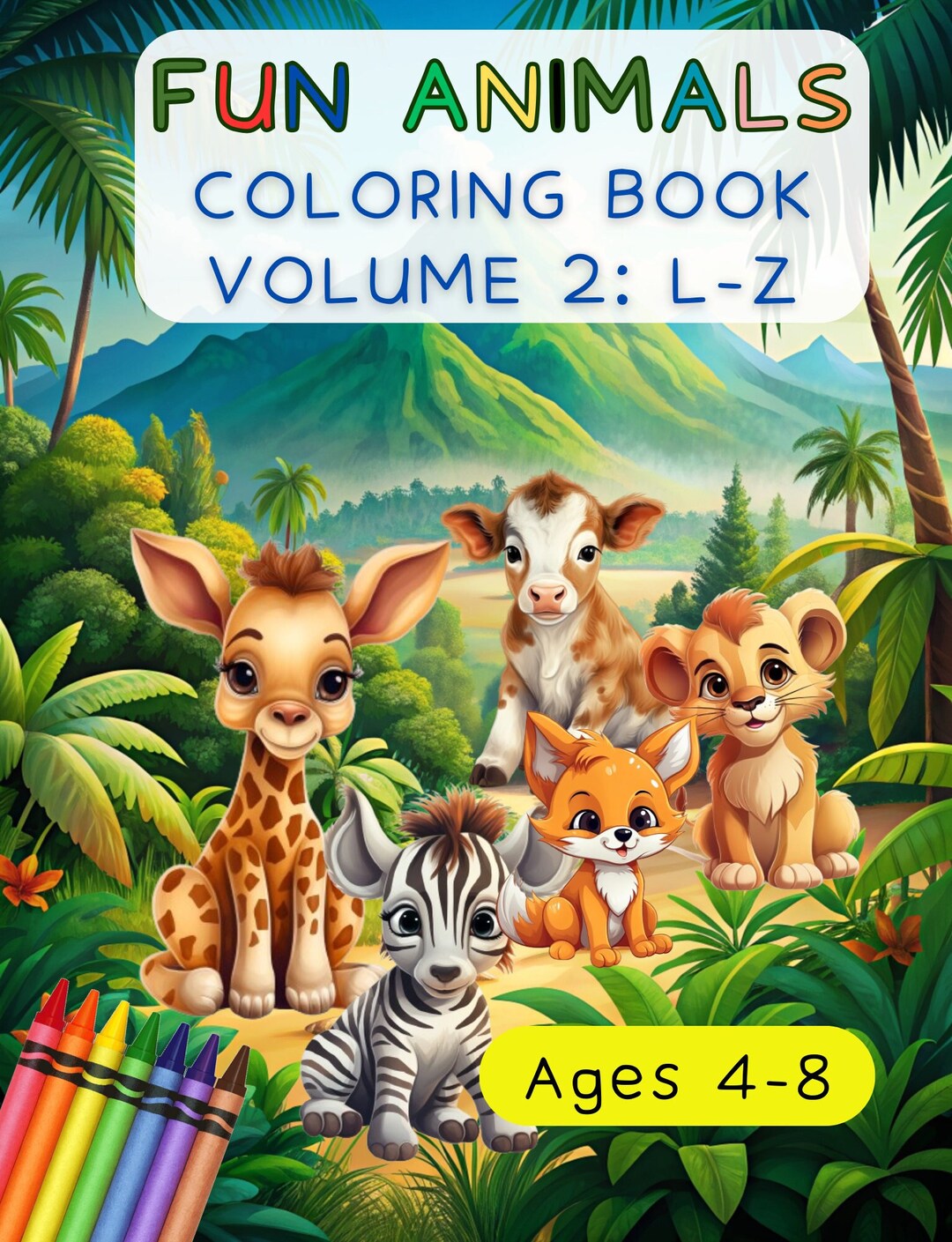 Fun Animals Coloring Book, Coloring Pages, Safari Animals, Safari Party ...