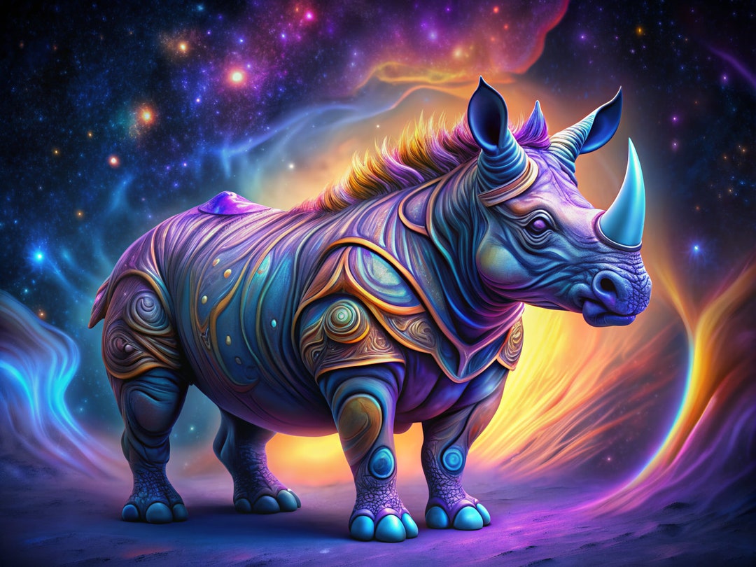 Vibrant Rhino Print, for Room Decor, Safari Animal Print, Animal Poster ...