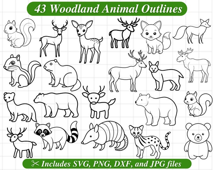 Animals Camping Svg Outline Woodland Svg Summer Camp Svg Camping Clip ...