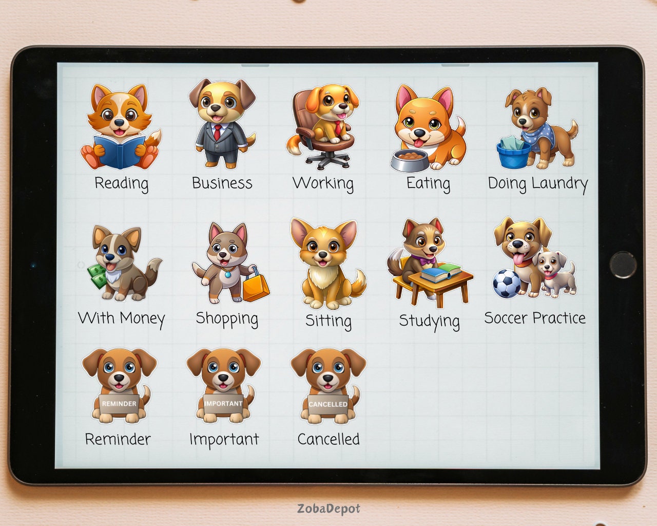 40+ Dog Digital Stickers, Stickers Svg, Kawaii Svg, Digital, Work ...
