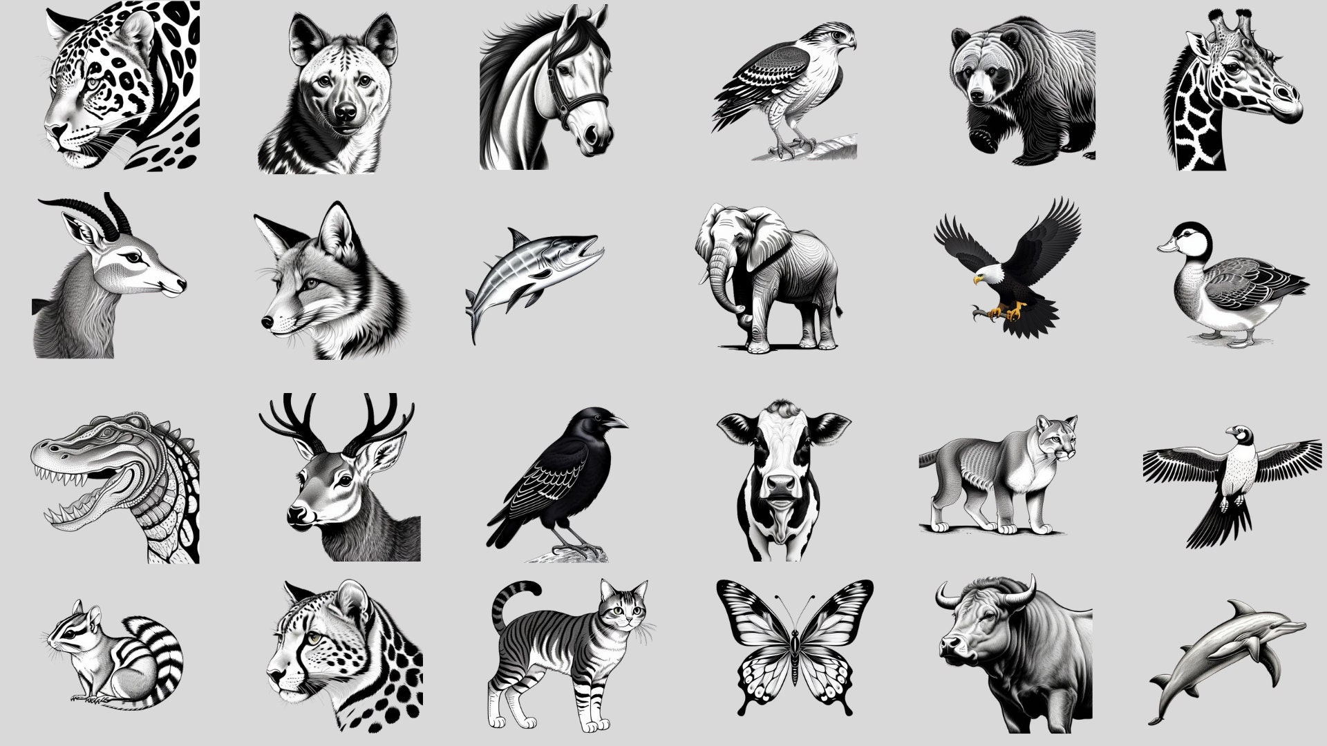 100 Animals Bundle - Svg, Dxf, Png, Pdf, Jpeg Files for Cricut, Laser ...