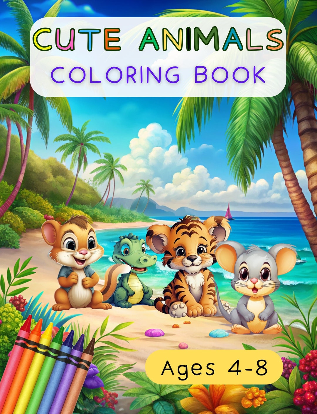 Cute Animals Coloring Book, Coloring Pages, Safari Animals, Safari ...