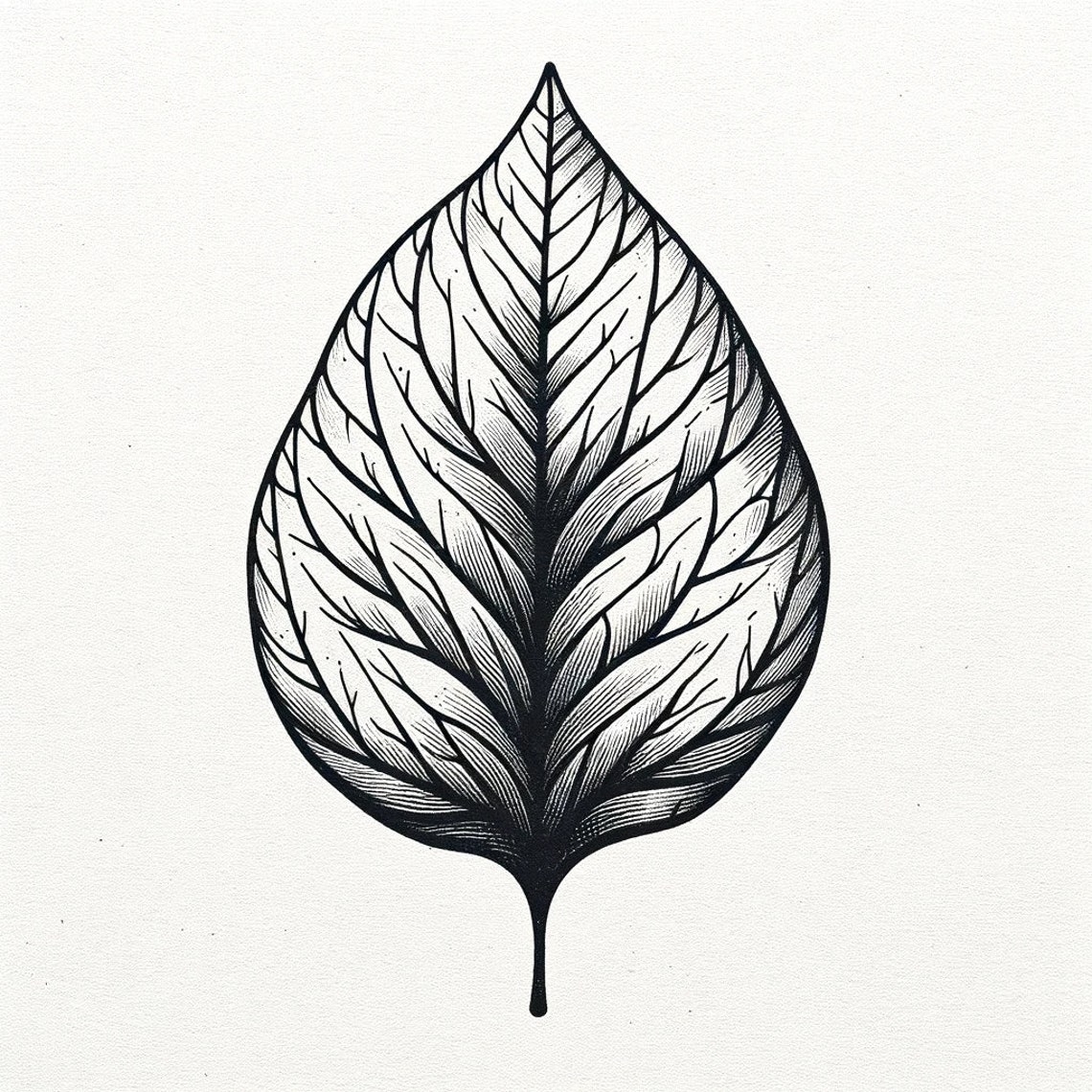 Simplicity of Nature: Hand-drawn Leaf Illustration - Etsy