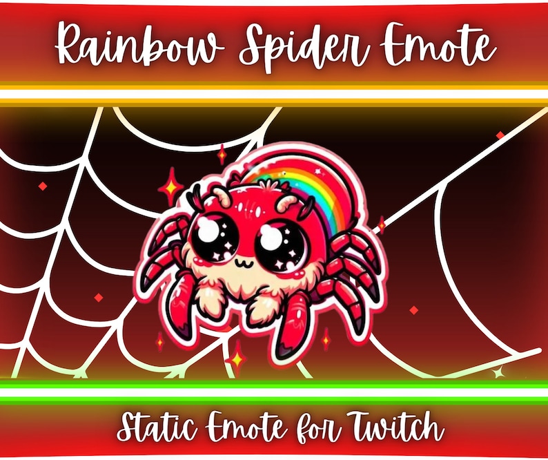 Rainbow Spider Twitch Emote - Etsy