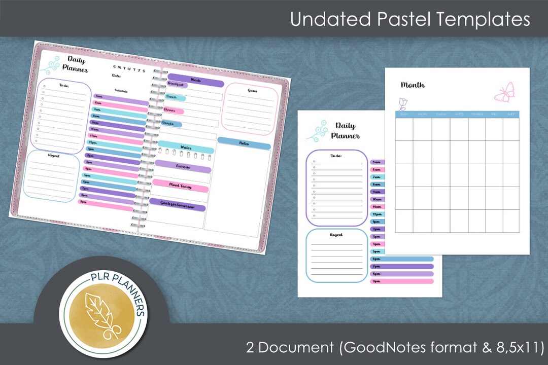 Undated Pastel Planner Template - Etsy