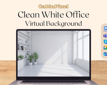 Zoom Background, Blue and White Classic Living Room, Bookshelves and ...