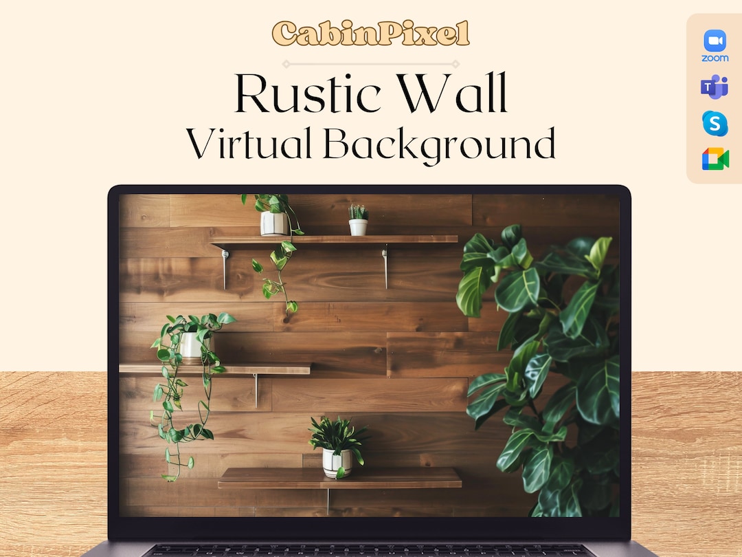 Rustic Wall Digital Background - Zoom Teams Skype Meet - Etsy