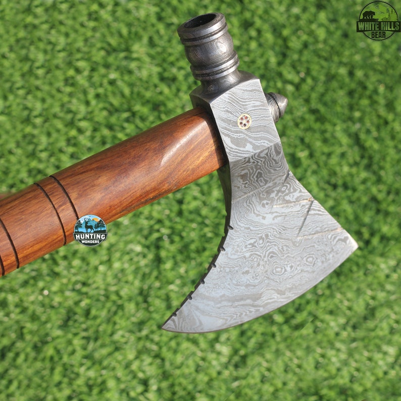 Smoke Pipe Axe Hand Forged, Vikings Axe Handmade Bushcraft Wood ...