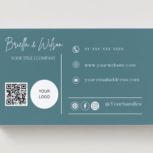 Editable QR Code Business Card Instant Download, Printable DIY Template ...