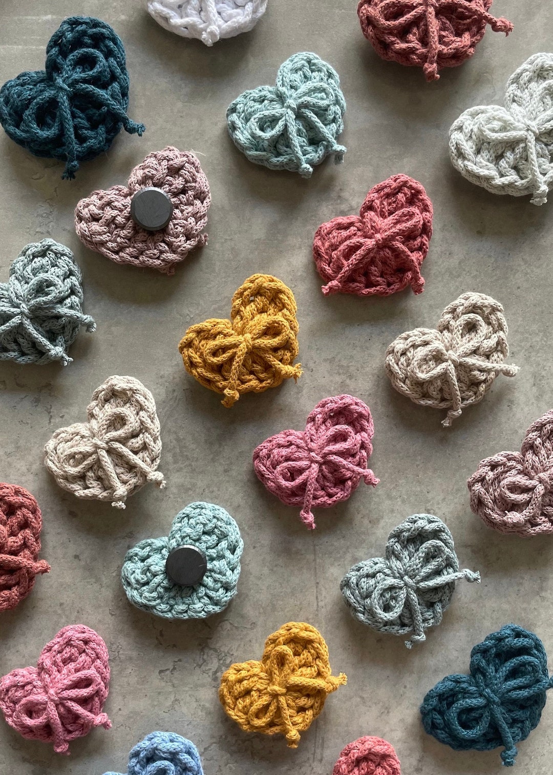Heart-shaped Magnet, Crocheted Hearts, Souvenirs, Small Gifts, Heart ...