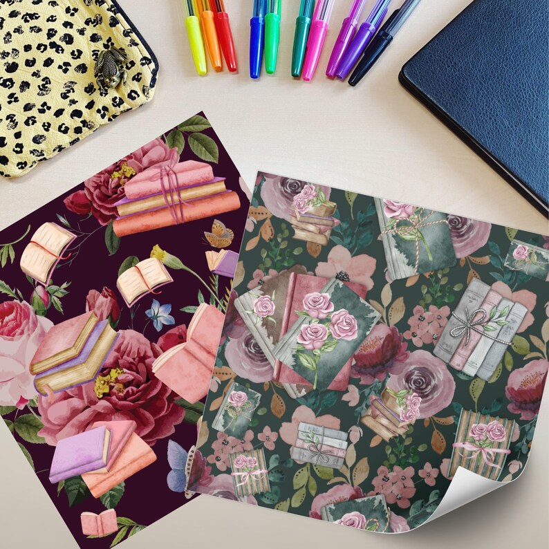 Vintage Books Digital Paper- Library, Read - Etsy