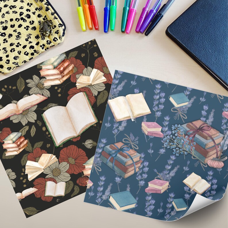 Vintage Books Digital Paper- Library, Read - Etsy