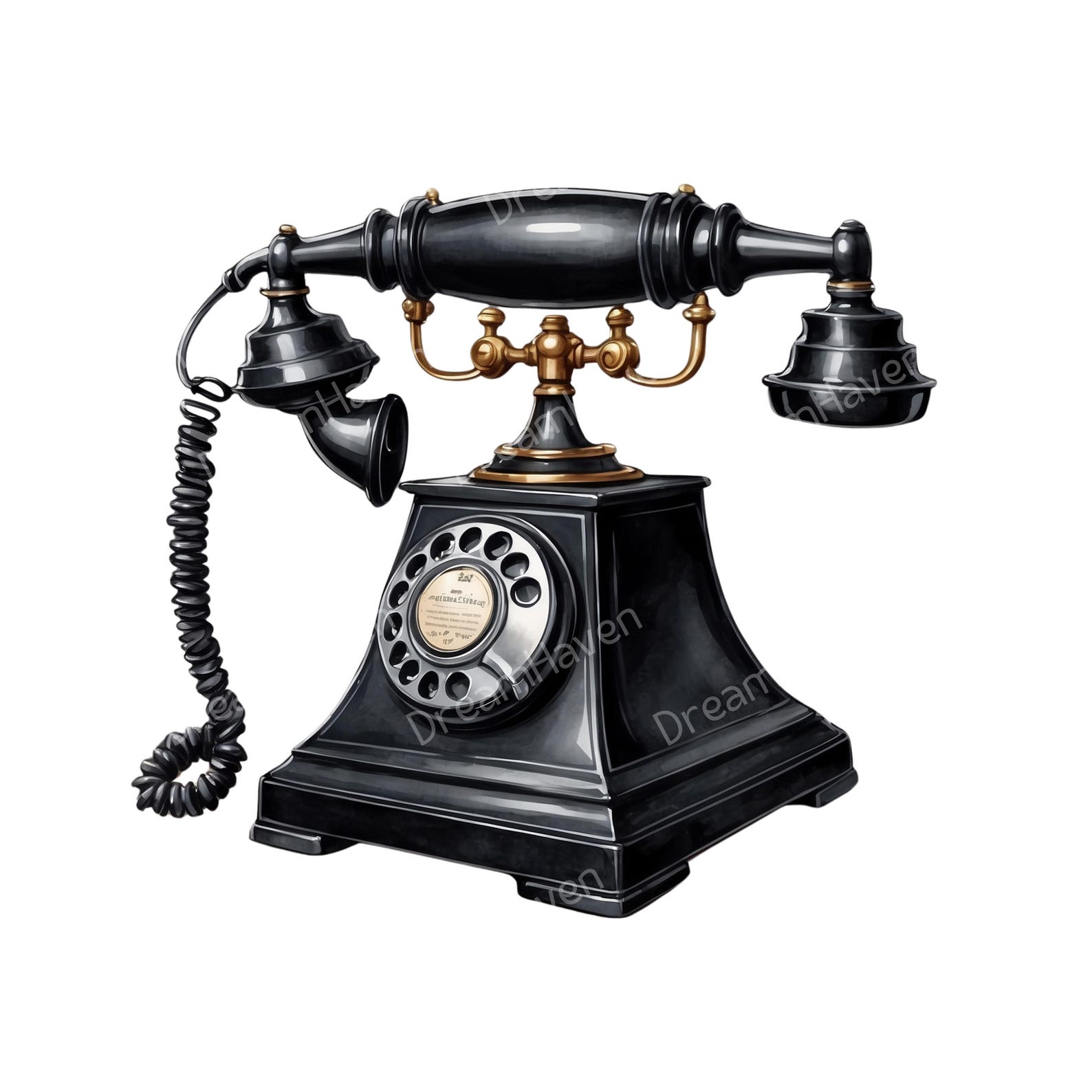 9 Black Vintage Telephone Clipart, Retro Phone PNG & SVG, Antique Phone ...
