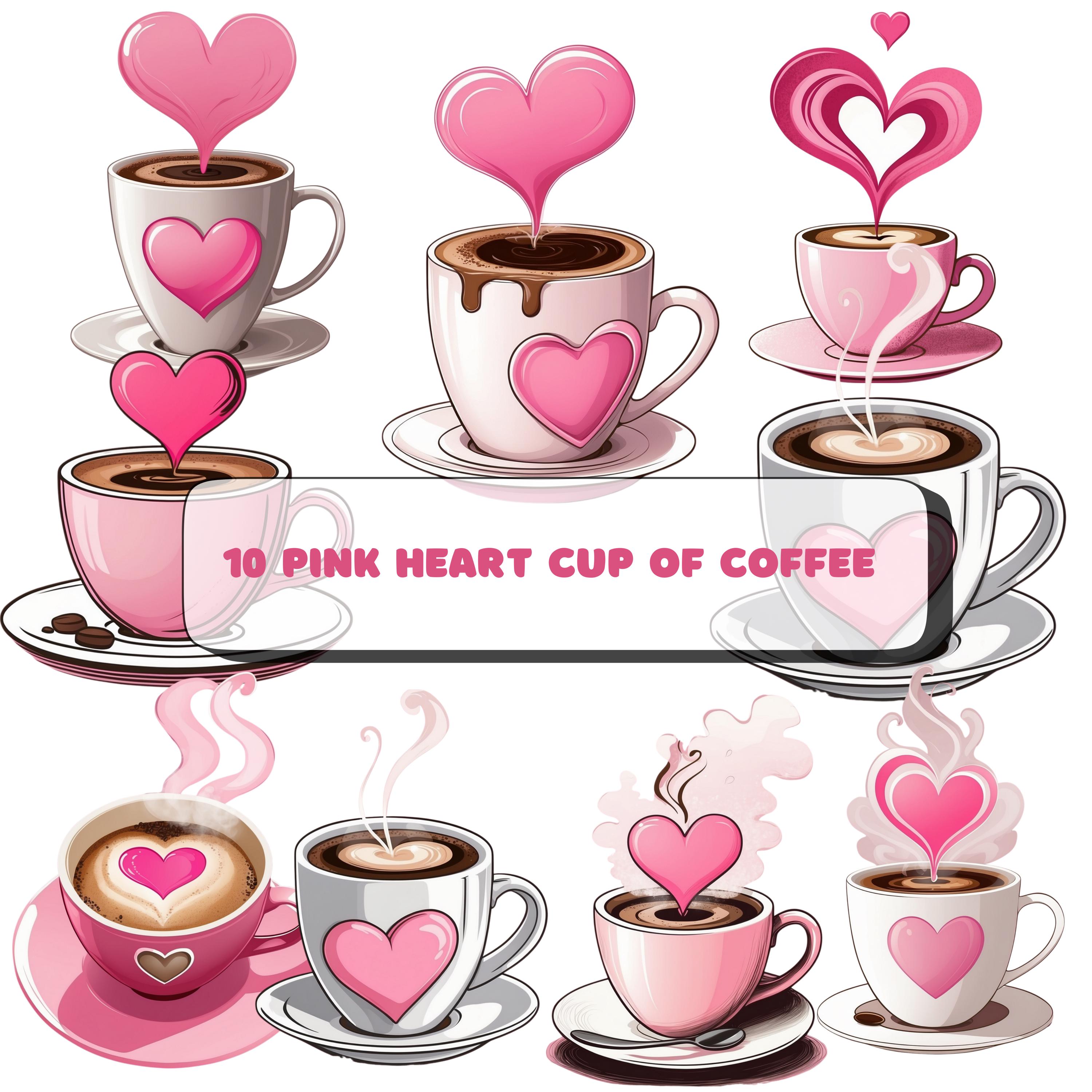 10 Valentine's Day, Pink Coffee, Cup of Coffee, Love Clipart, Romance ...
