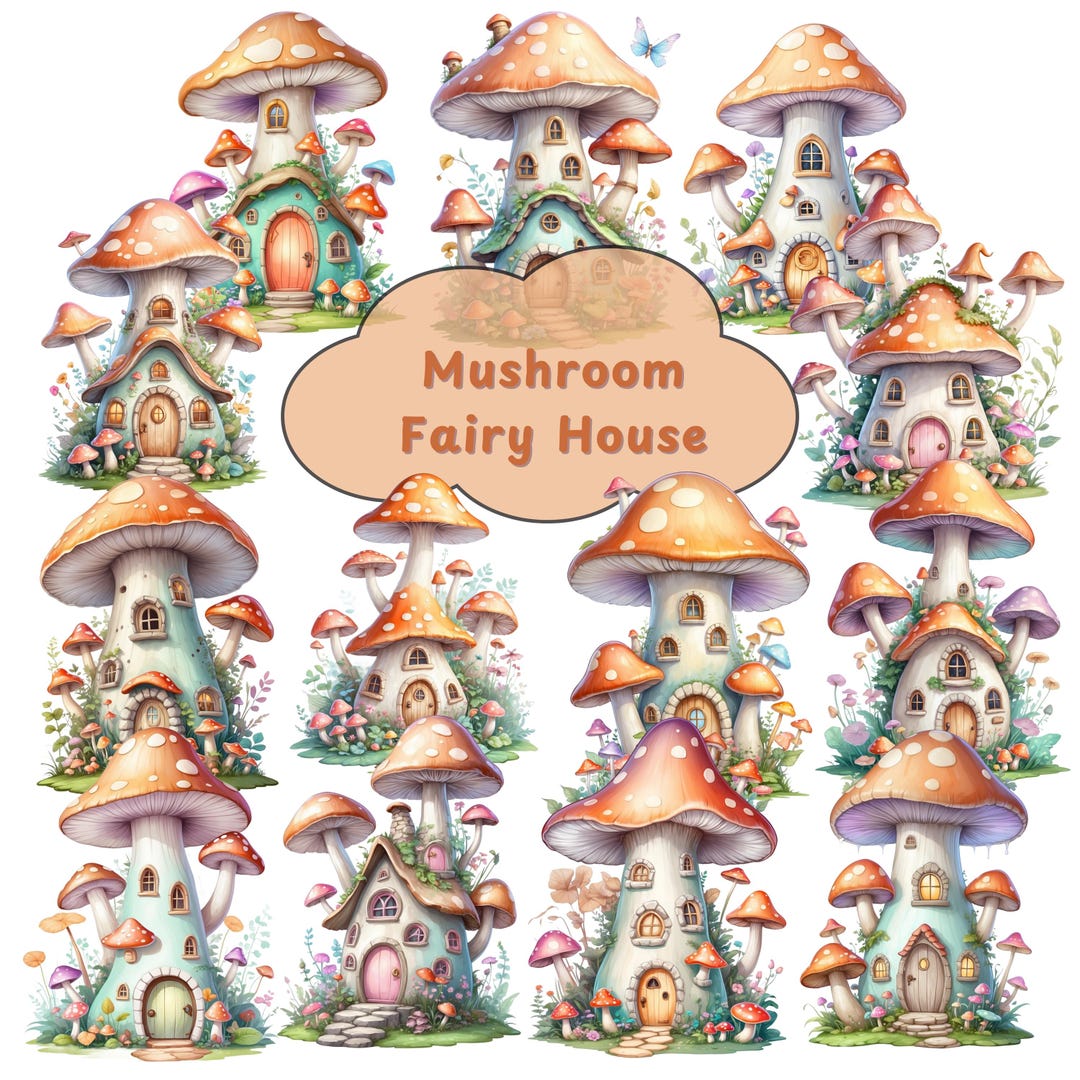 13 Mushroom Fairy House Clipart, Mushroom Fairy House PNG SVG, Mushroom ...