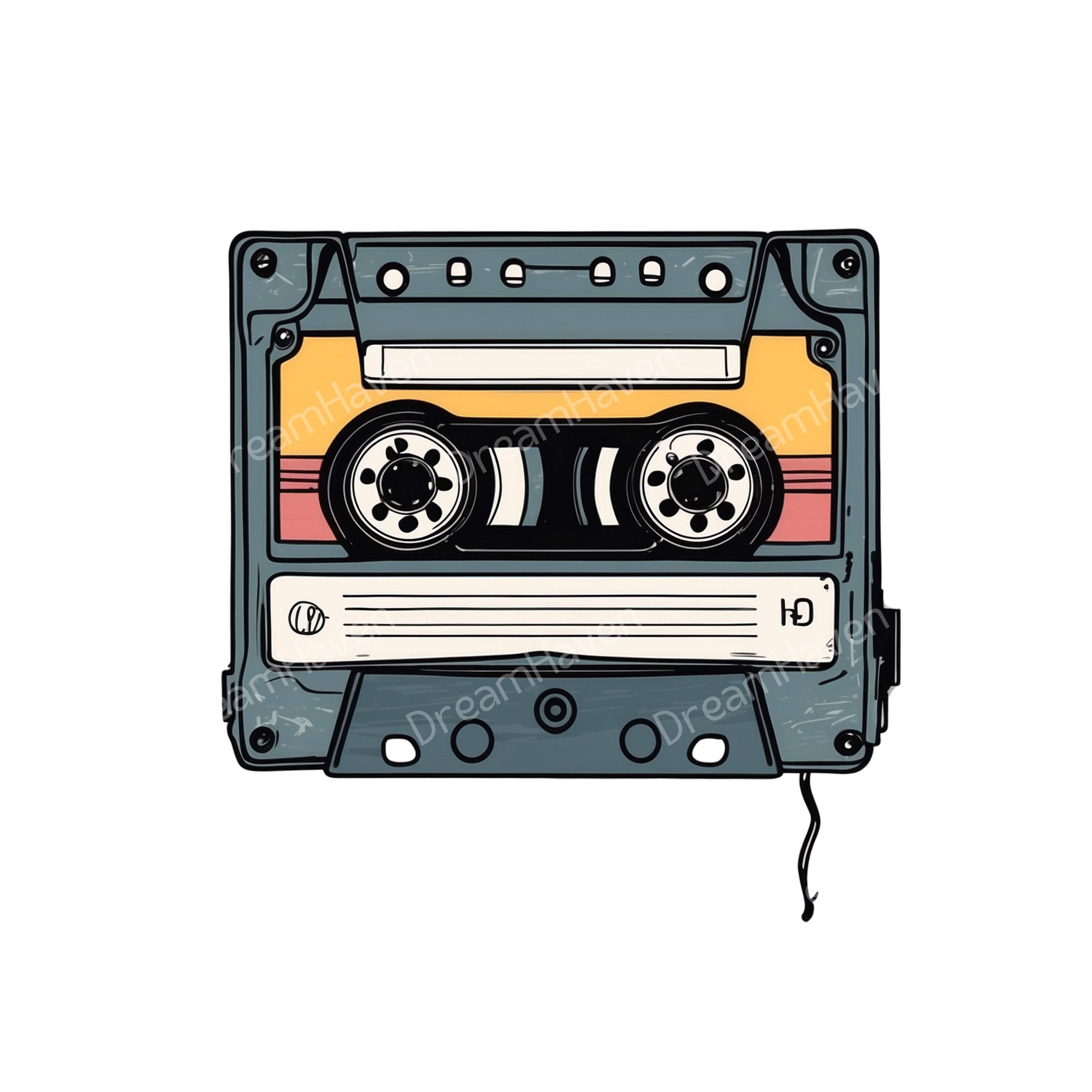 8 Retro Cassette Tape Clipart, Vintage Music PNG and SVG, 80s Graphics ...