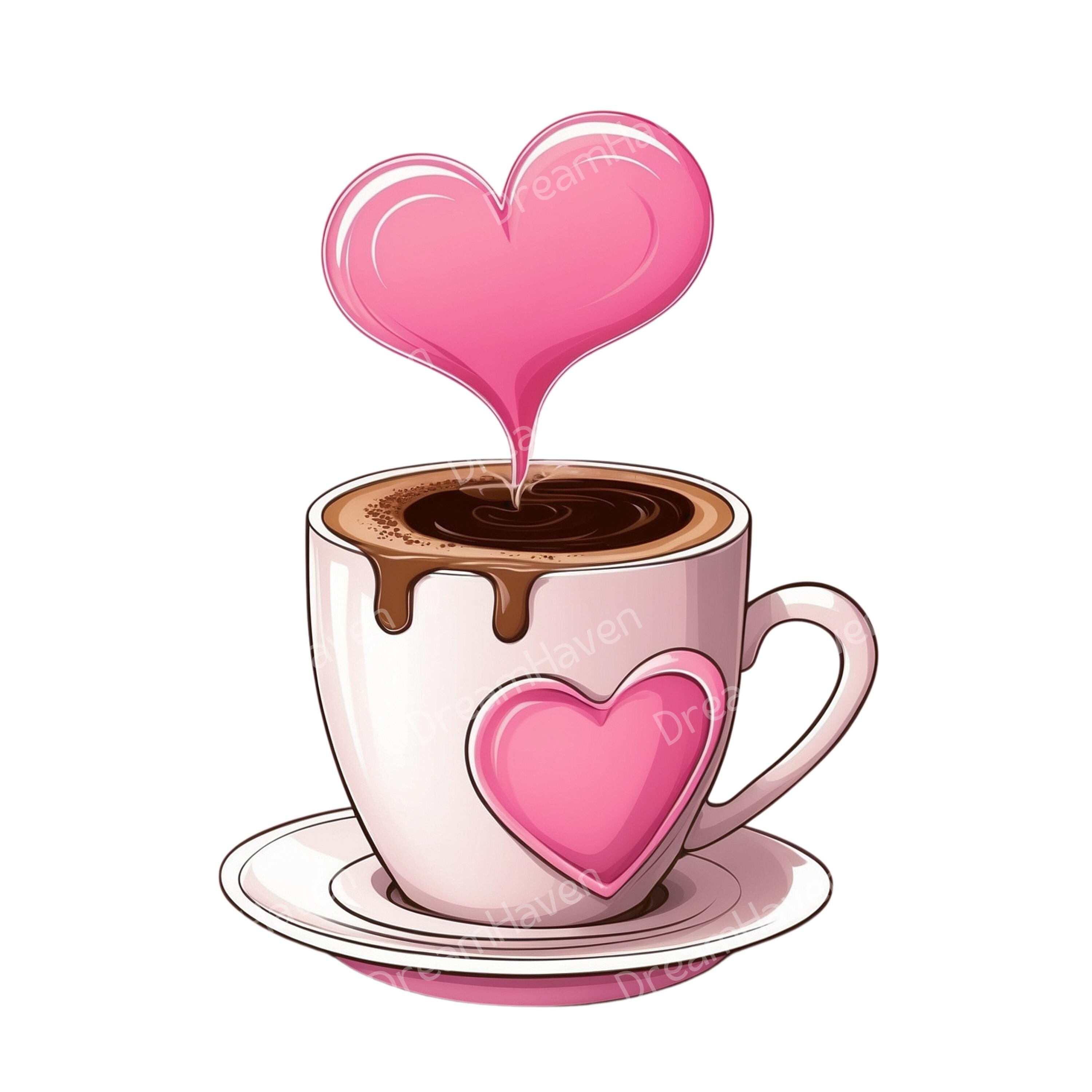 10 Valentine's Day, Pink Coffee, Cup of Coffee, Love Clipart, Romance ...