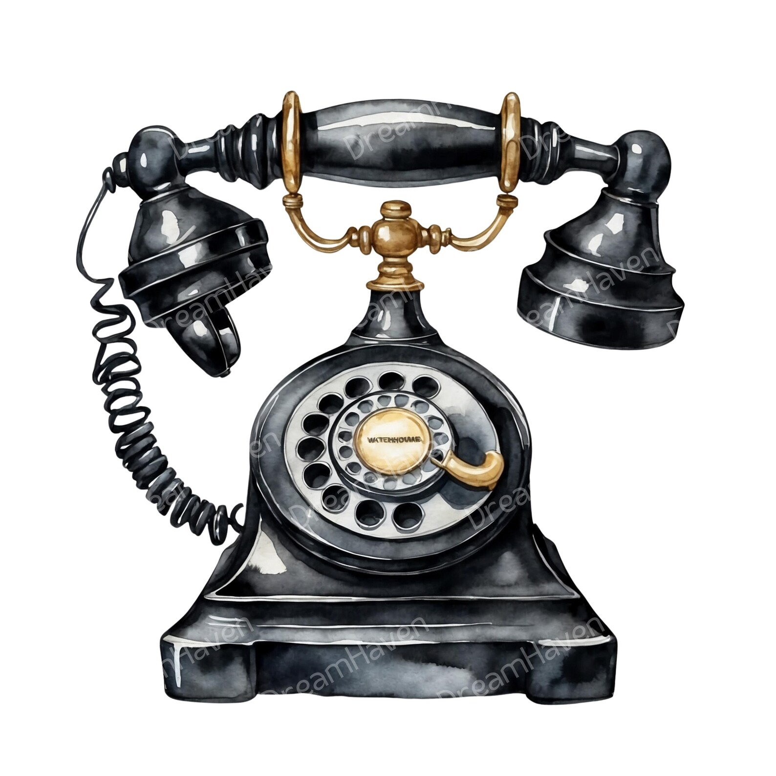 9 Black Vintage Telephone Clipart, Retro Phone PNG & SVG, Antique Phone ...