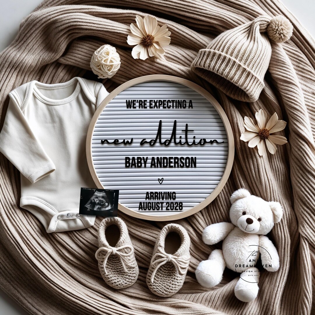 Gender Neutral Baby Pregnancy Announcement, Social Media Reveal, We're ...