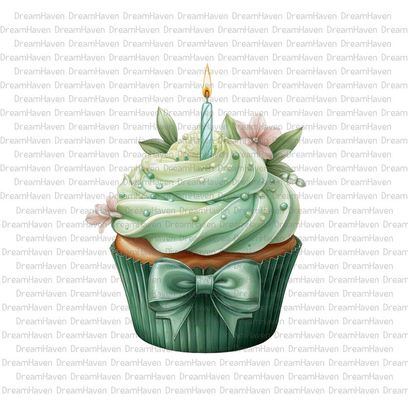 15 Green Pastel Cupcake Clipart Collection, Digital Download for SVG ...