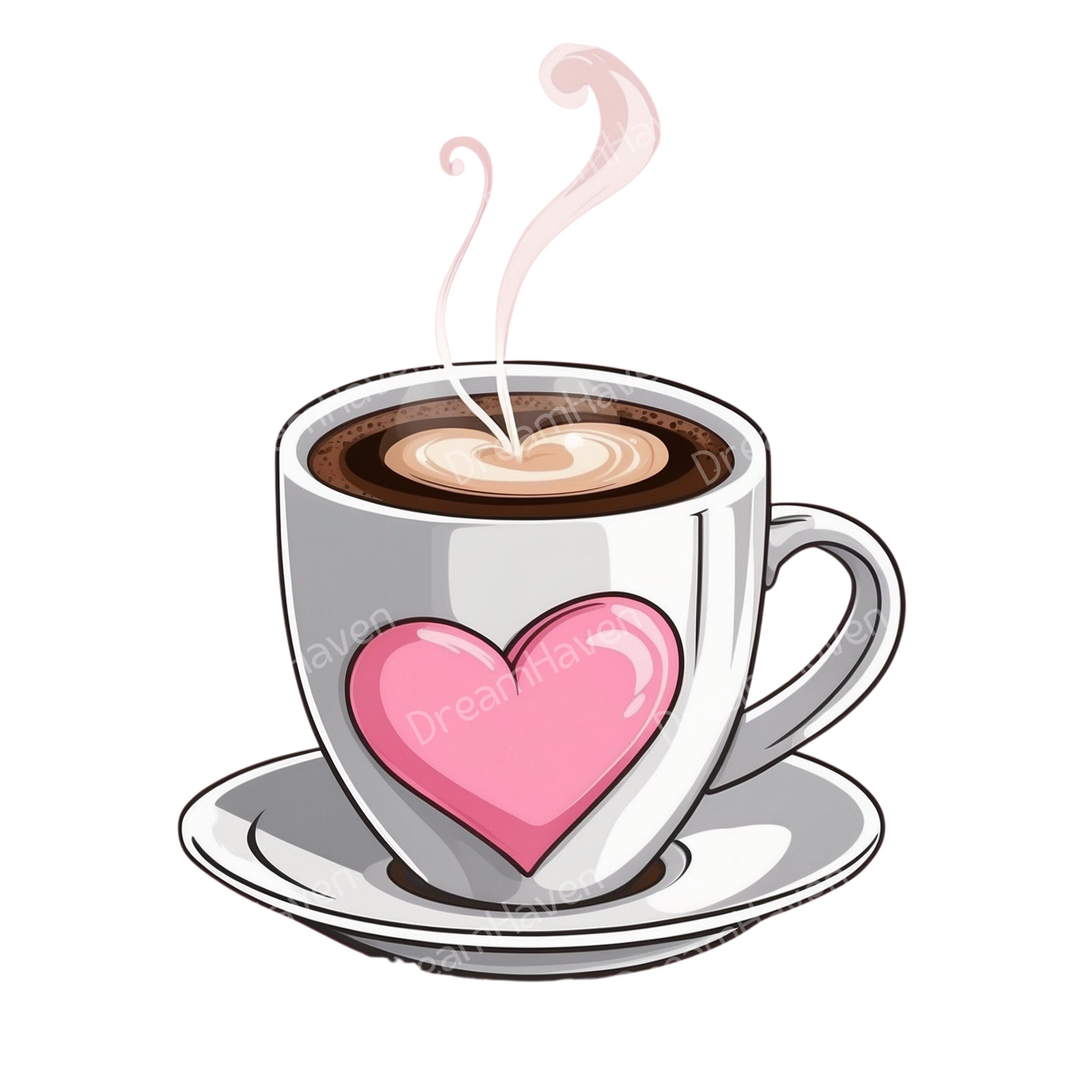 10 Valentine's Day, Pink Coffee, Cup of Coffee, Love Clipart, Romance ...