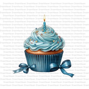 16 Blue Pastel Cupcake Clipart Collection, Digital Download for SVG ...