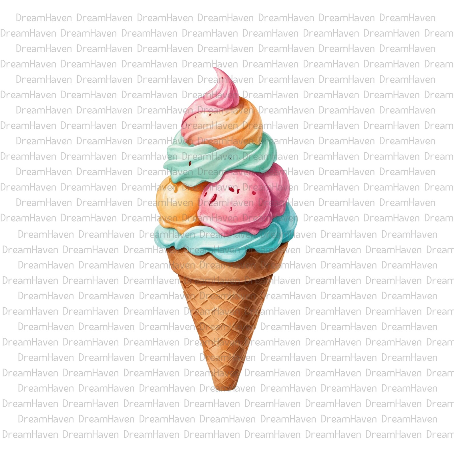 12 Pastel Ice Cream Cone Clipart Collection, Digital Download for SVG ...