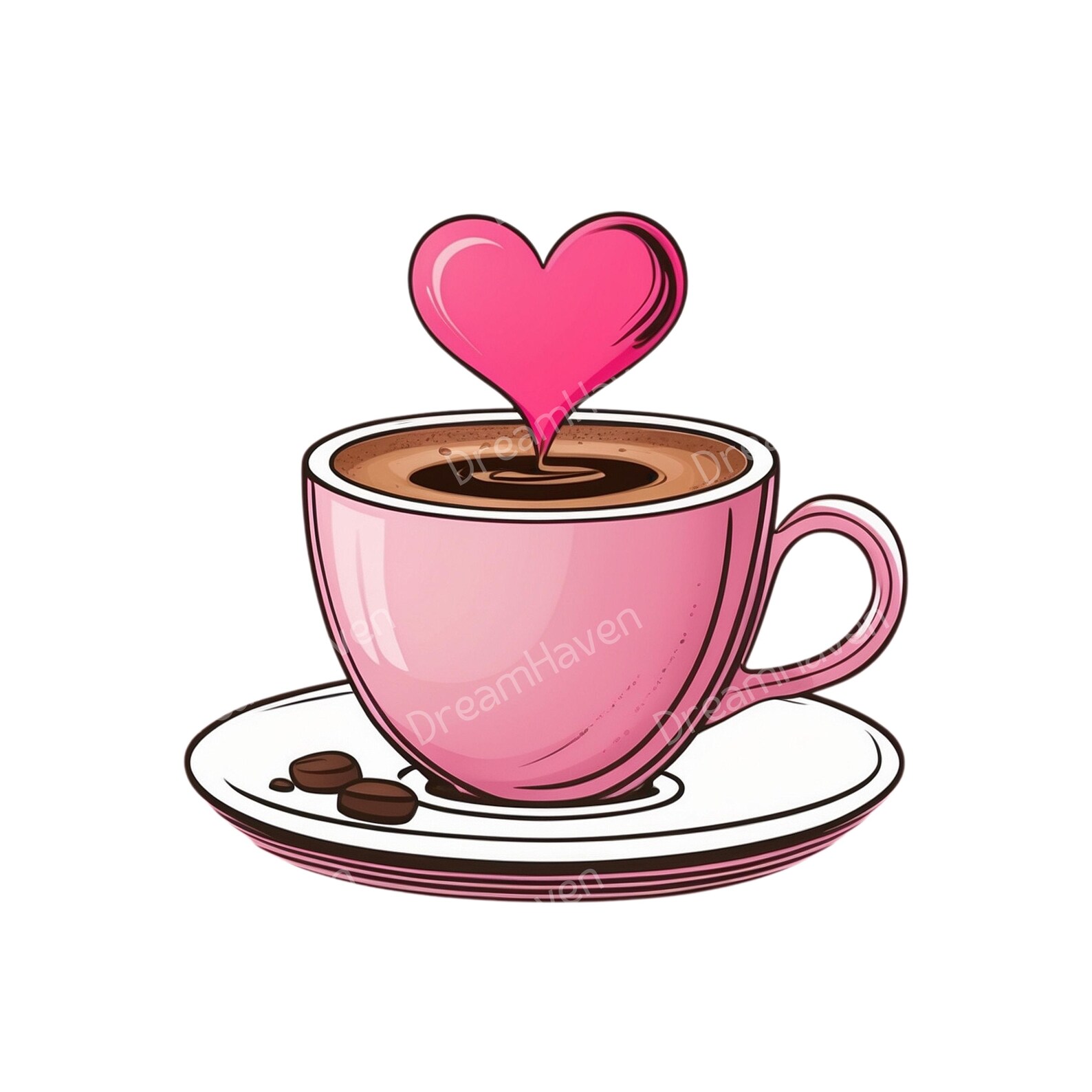 10 Valentine's Day, Pink Coffee, Cup of Coffee, Love Clipart, Romance ...