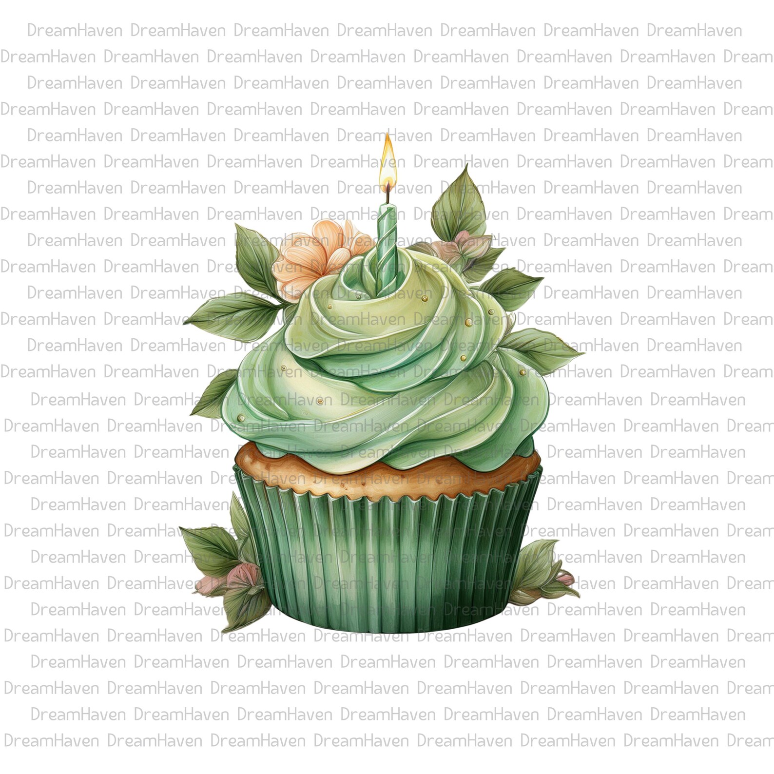 15 Green Pastel Cupcake Clipart Collection, Digital Download for SVG ...