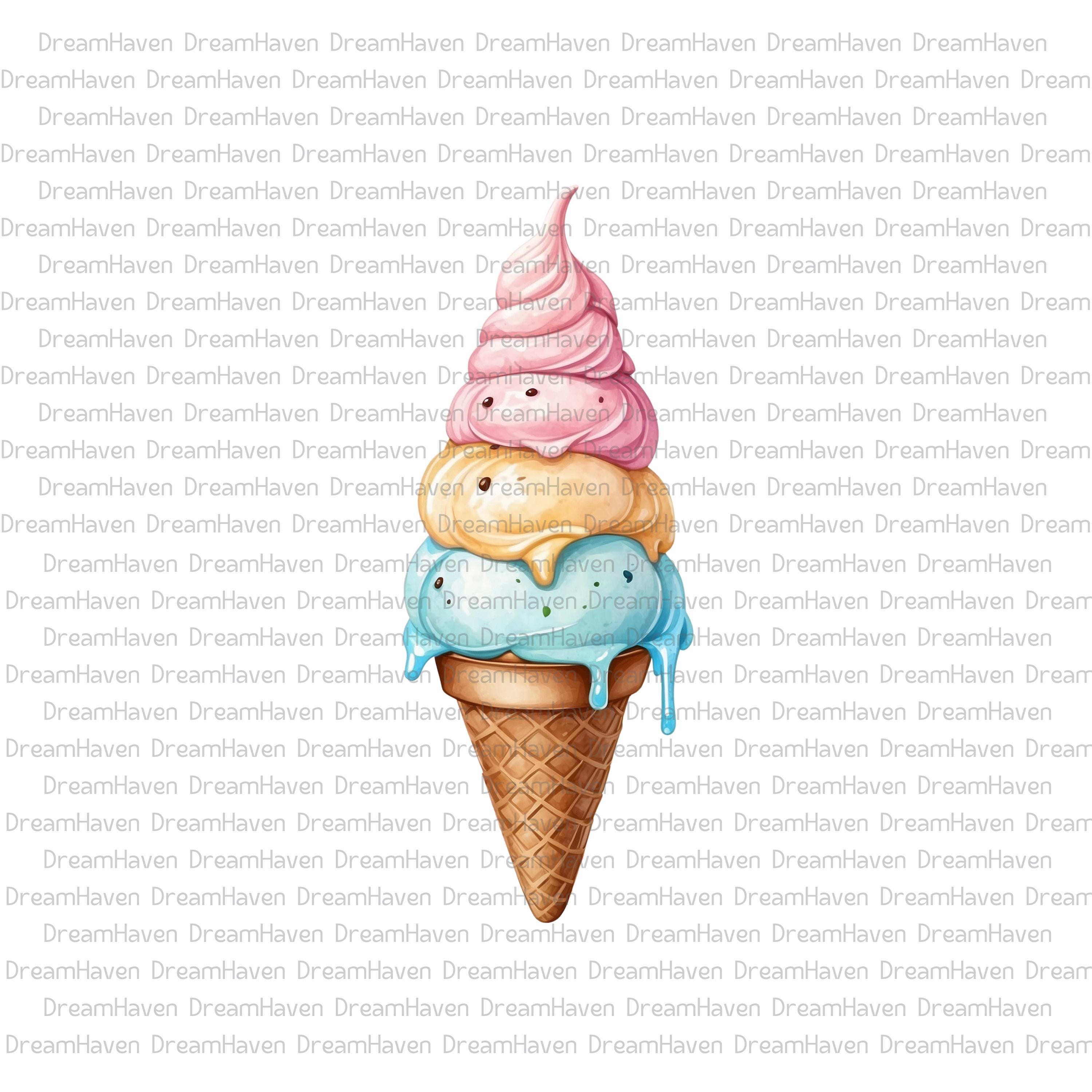 12 Pastel Ice Cream Cone Clipart Collection, Digital Download for SVG ...