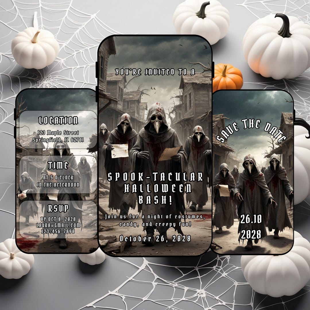Undead Plague Doctor Halloween Mobile Invitation: Animated Video ...