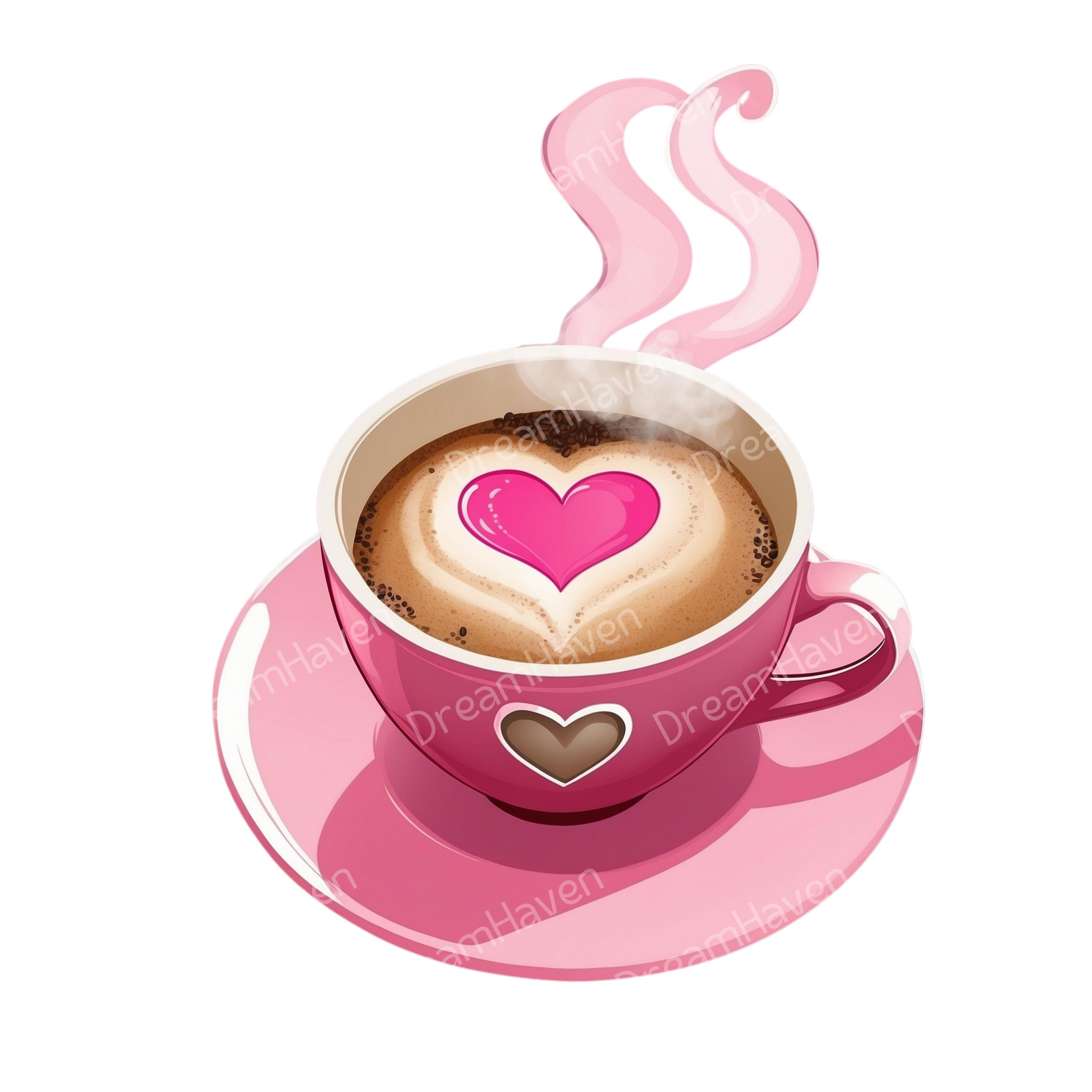10 Valentine's Day, Pink Coffee, Cup of Coffee, Love Clipart, Romance ...