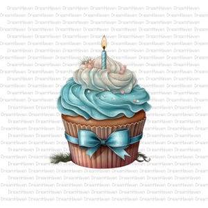 16 Blue Pastel Cupcake Clipart Collection, Digital Download for SVG ...