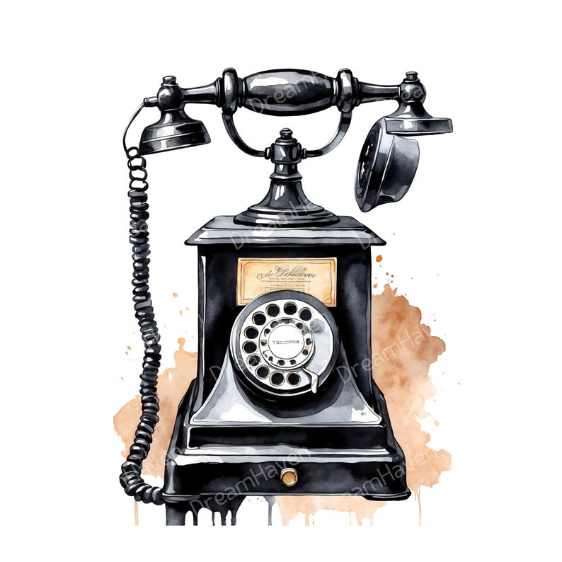 9 Black Vintage Telephone Clipart, Retro Phone PNG & SVG, Antique Phone ...