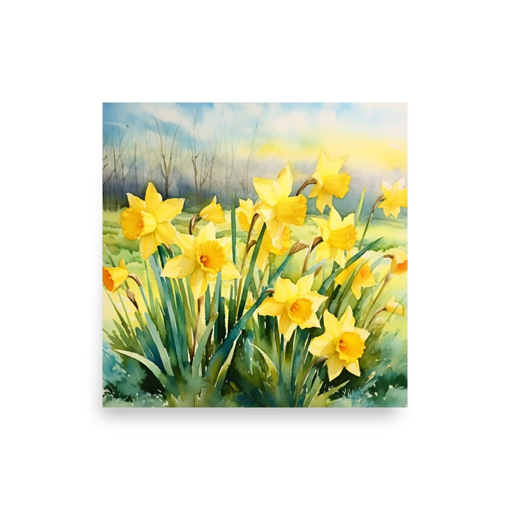 Beautiful Spring Daffodils Art Print Poster - Etsy