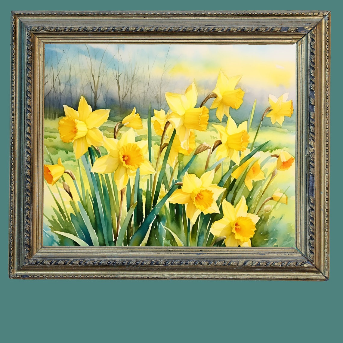 Printable Beautiful Spring Daffodils Art Instant Digital Download - Etsy