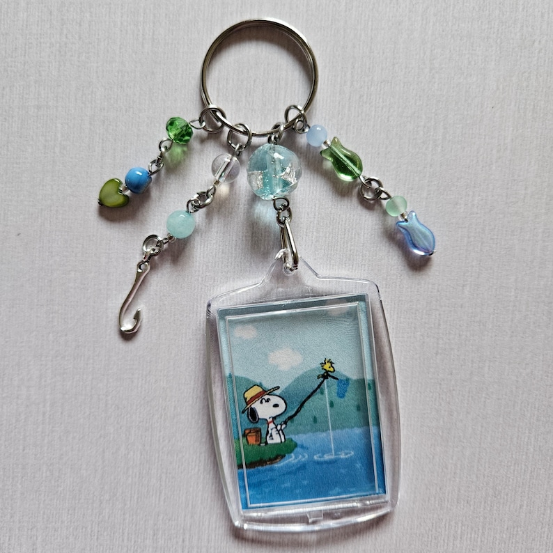 Handmade Beaded Snoopy Cartoon Dog Keychains - Etsy