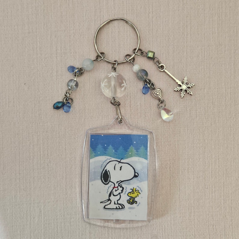 Handmade Beaded Snoopy Cartoon Dog Keychains - Etsy