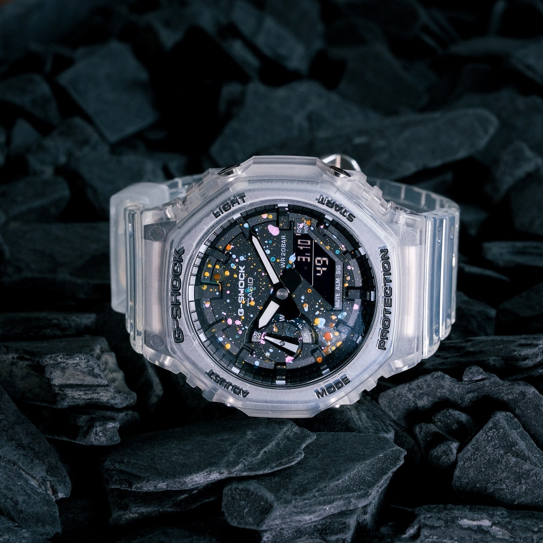 Casio GA2100 Skeleton - Sprinkle - Handpainted - Etsy