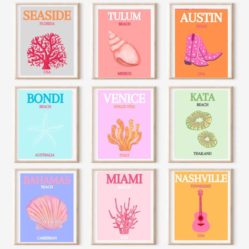 10 Pack of Preppy Wall Art PDF | Preslisjournals - Etsy