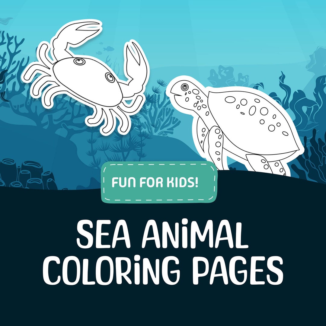 Printable Sea Animals Drawing Pack for Kids Fun and Educational Art ...