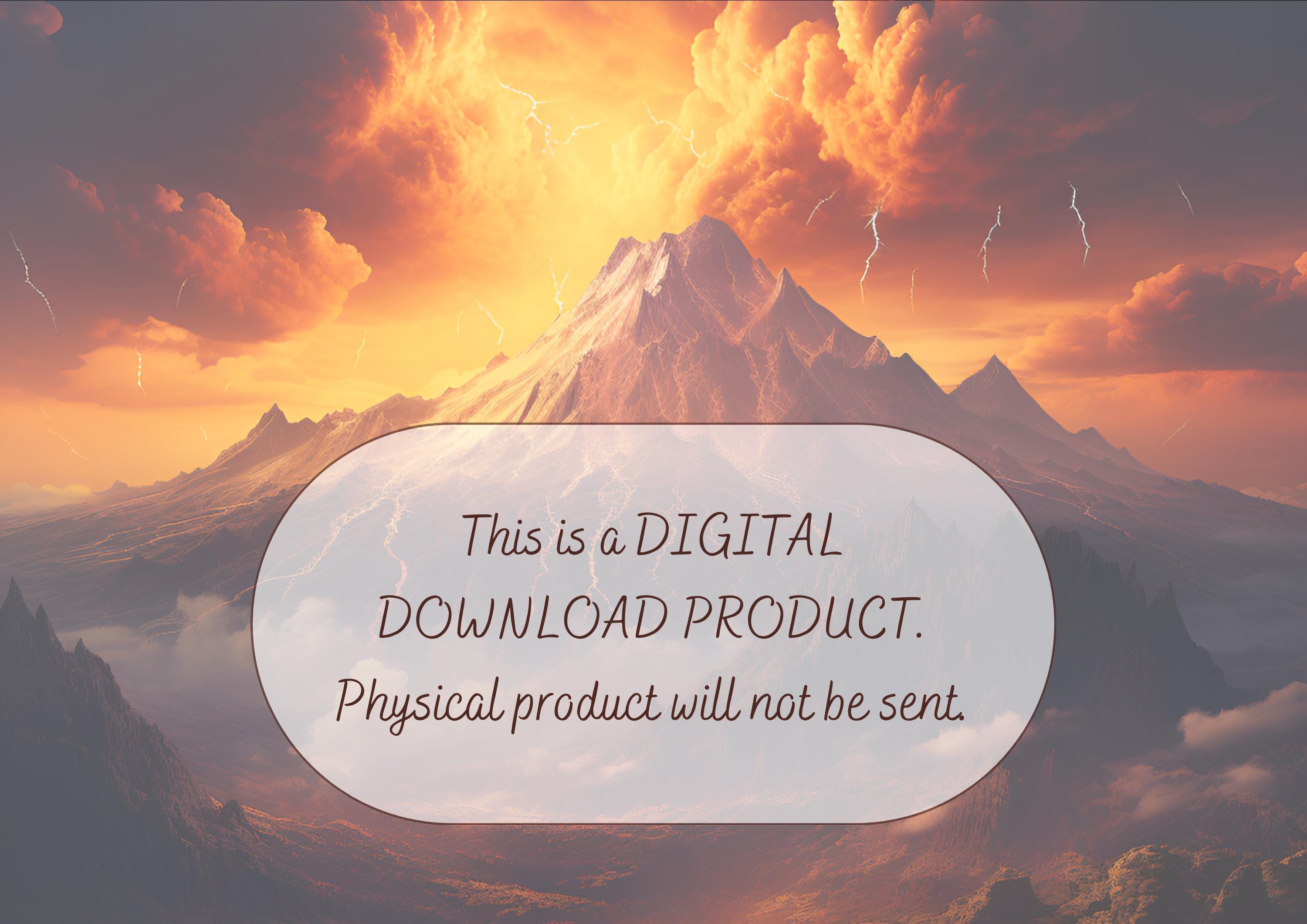 Volcano Landscape Digital Paper Set: Erupting Magma, Nature Backgrounds ...