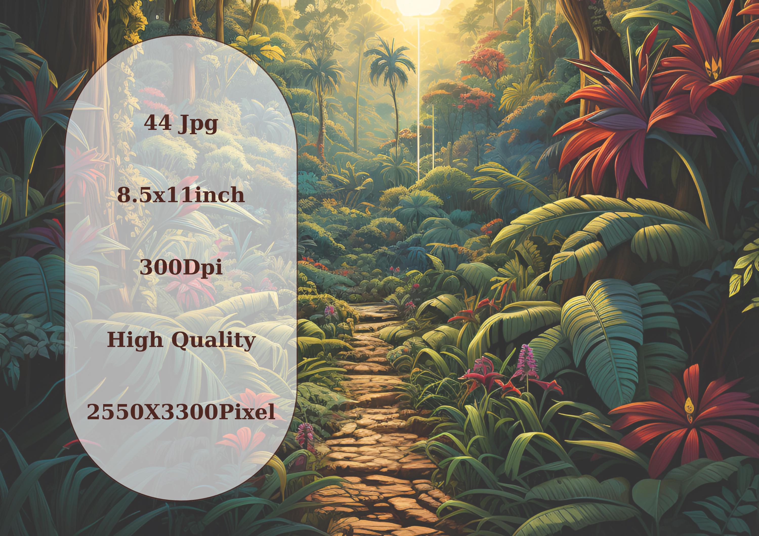 Printable Tropical Forest Digital Papers Nature Theme Tropical Jungle ...
