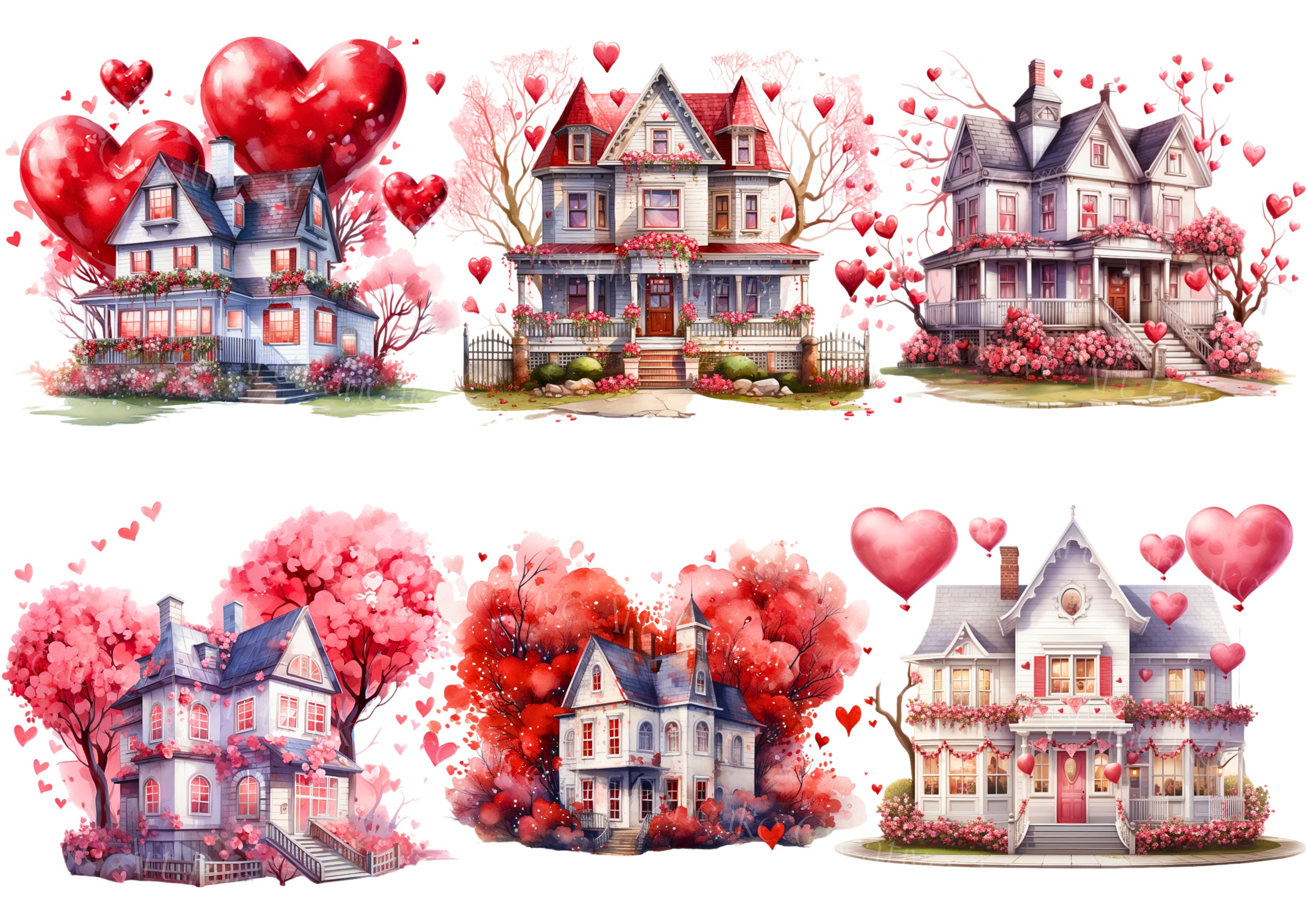 Saint Valentine House Clipart Love House Png Valentines Day House ...