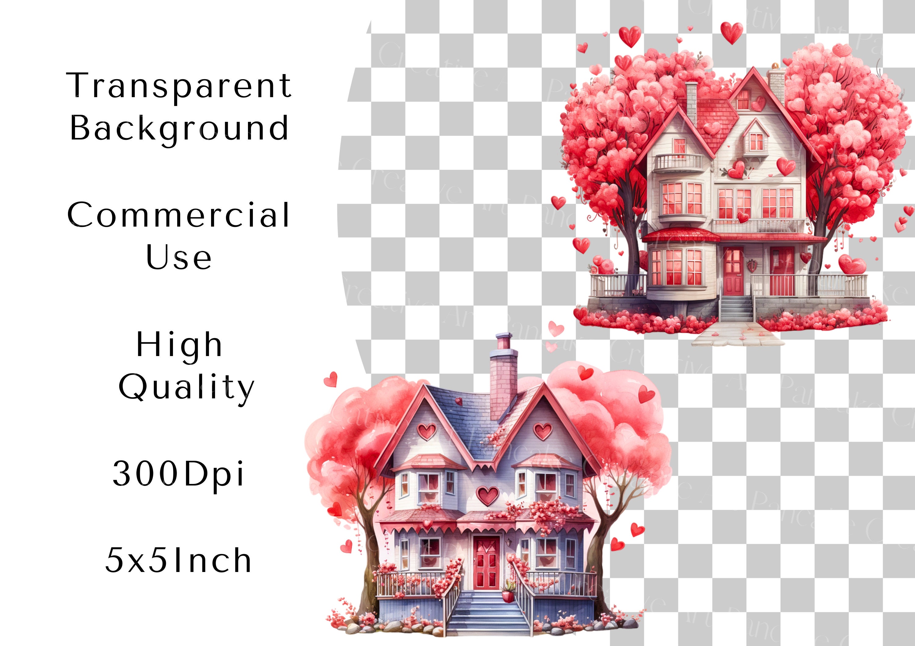 Saint Valentine House Clipart Love House Png Valentines Day House ...