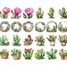 Watercolor Cactus Clipart Bundle: Desert Plant PNG Graphics (33 Files ...