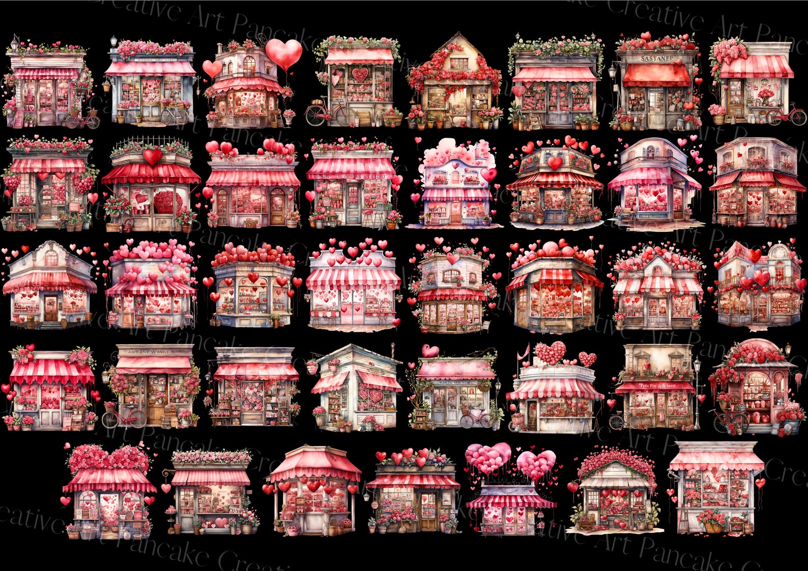 Valentines Day Shop Bundle Saint Valentine Bakery Shop Clipart ...