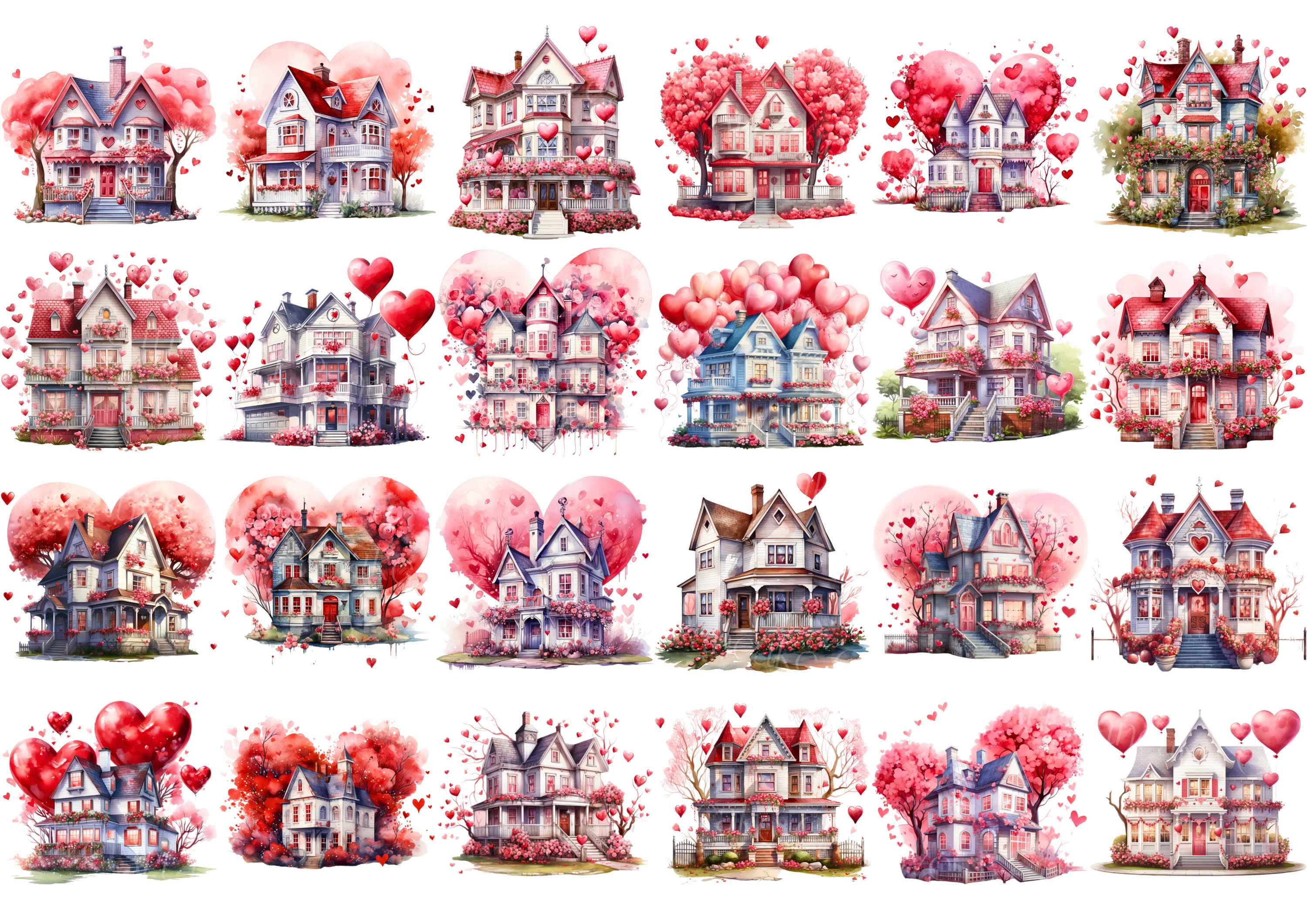 Saint Valentine House Clipart Love House Png Valentines Day House ...