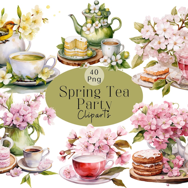 Tea Time Clipart - Etsy